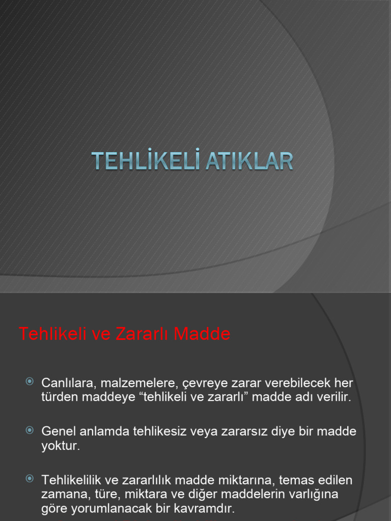 Tehli̇keli̇ Atiklar | PDF