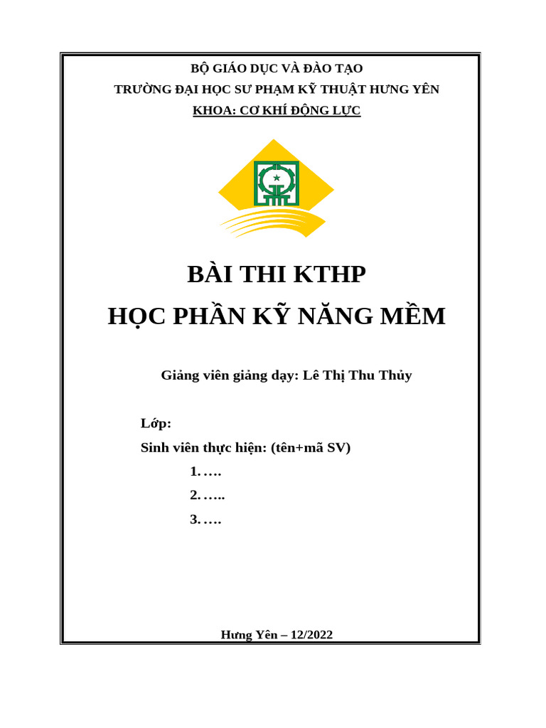 Bài Thi KTHP KNM | PDF