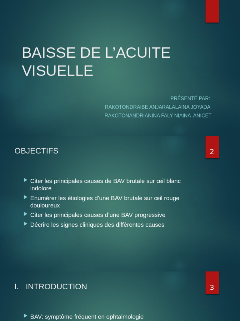 Baisse de L'acuite Visuelle | PDF