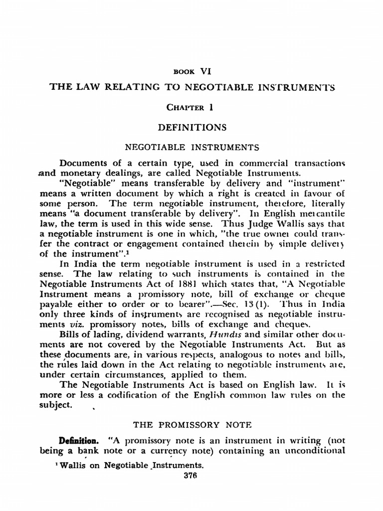 Negotiable Instrument | PDF