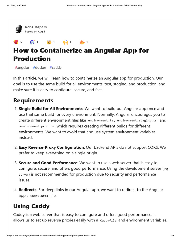 Containerize an Angular App for Production | PDF Containerize an Angular App for Production | PDF