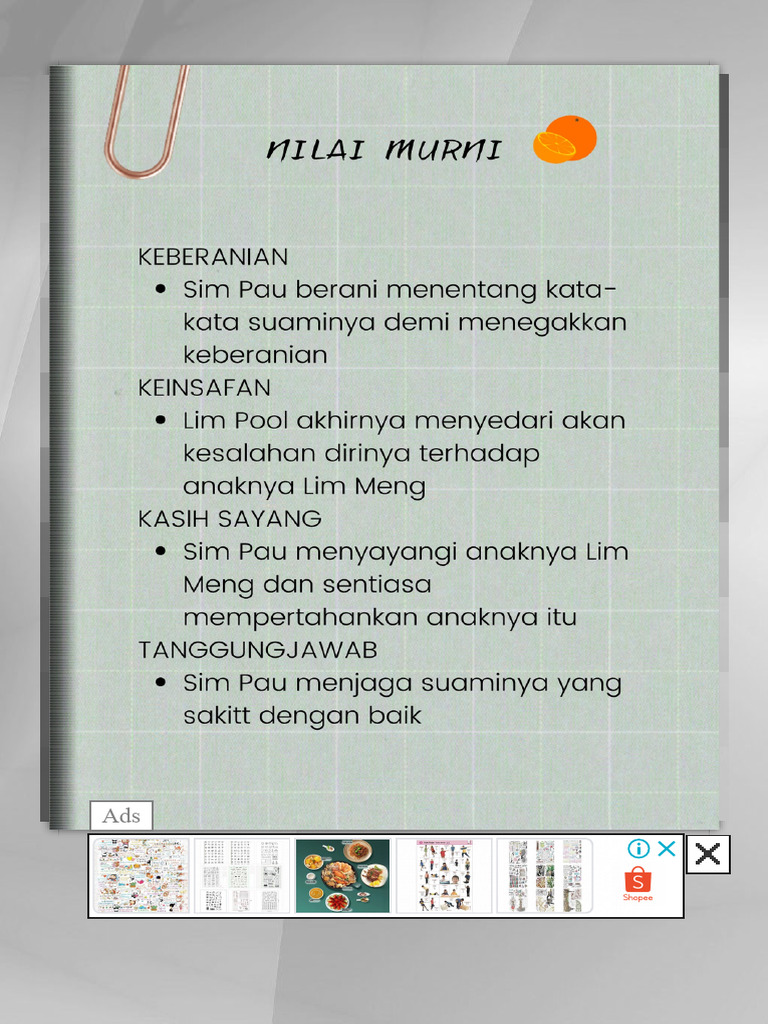 Cerpen Kuih Bakul Limau Mandarin | PDF