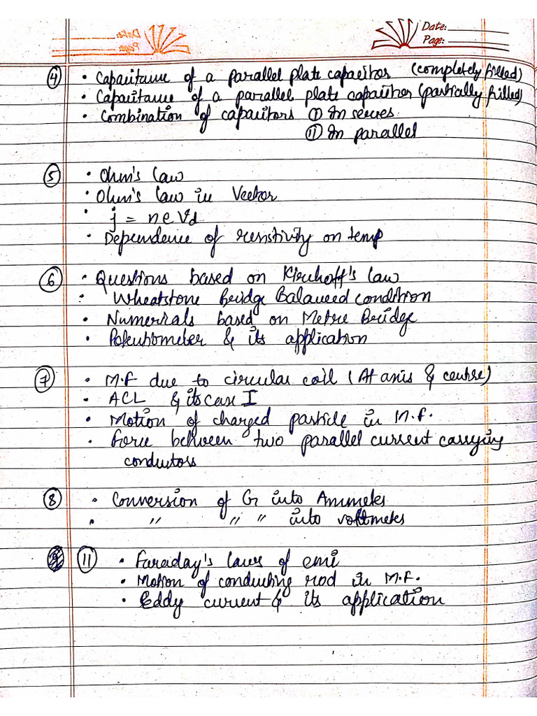 Physics Important Topics From Chapter 4 To 11 | PDF