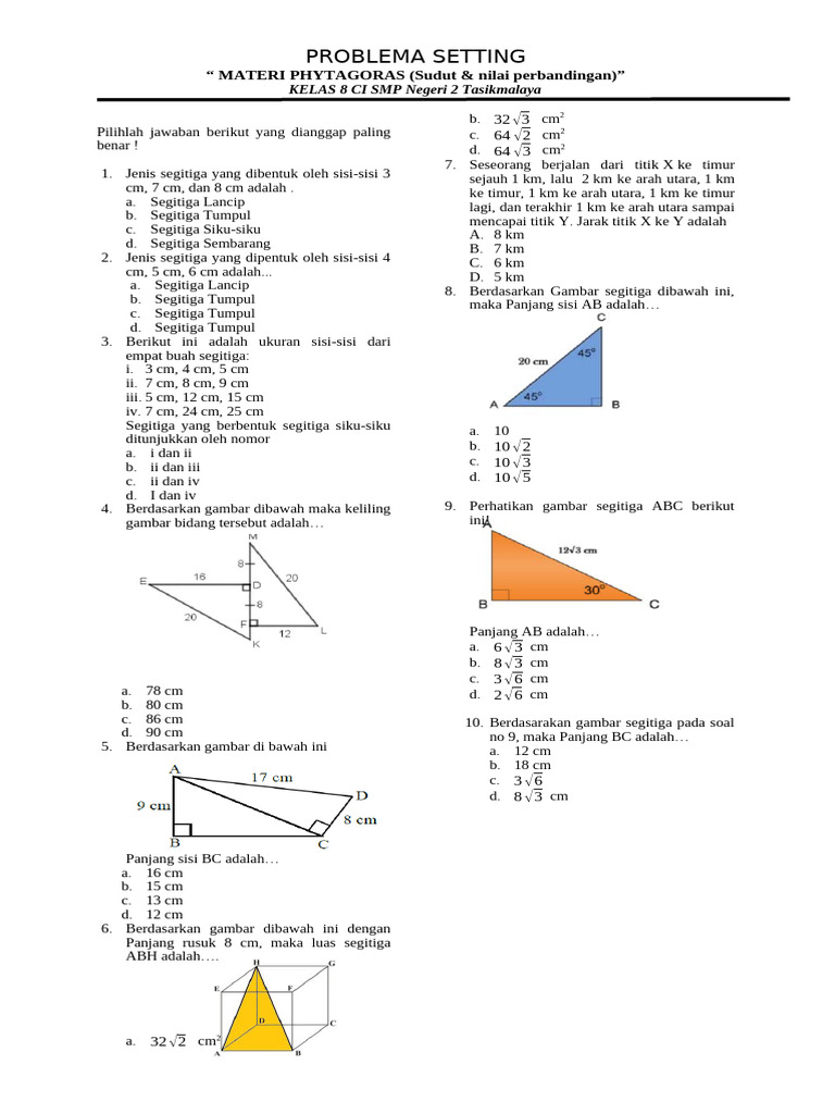 Phytagoras Sudut & Perbandingan 8 Nedutas | PDF