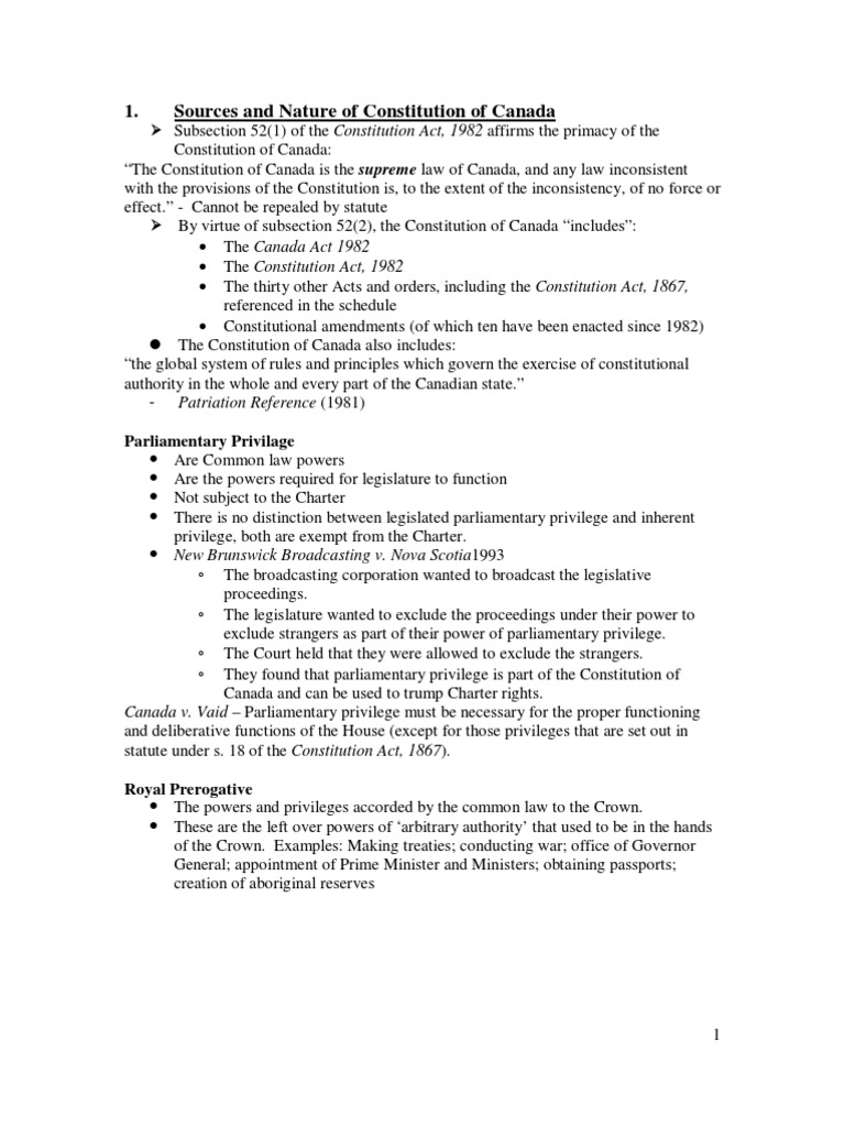 Overview of Canada's Constitutional Framework | PDF | Constitution ...