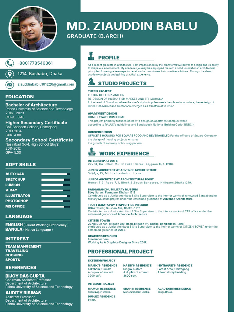 CV of Ziauddin Bablu (161226) | PDF