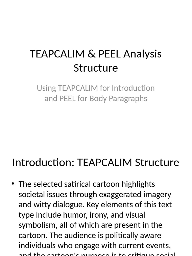 Teapcalim Peel Analysis Sample | PDF