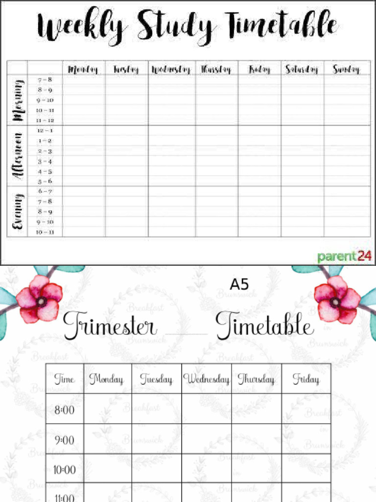 Timetable Designs | PDF