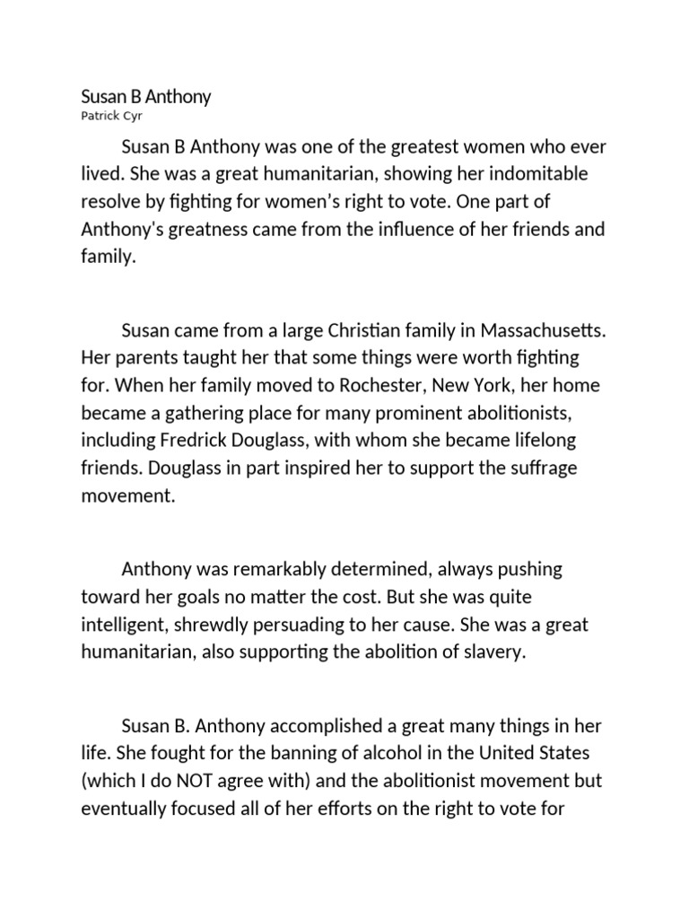 Susan B Anthony | PDF