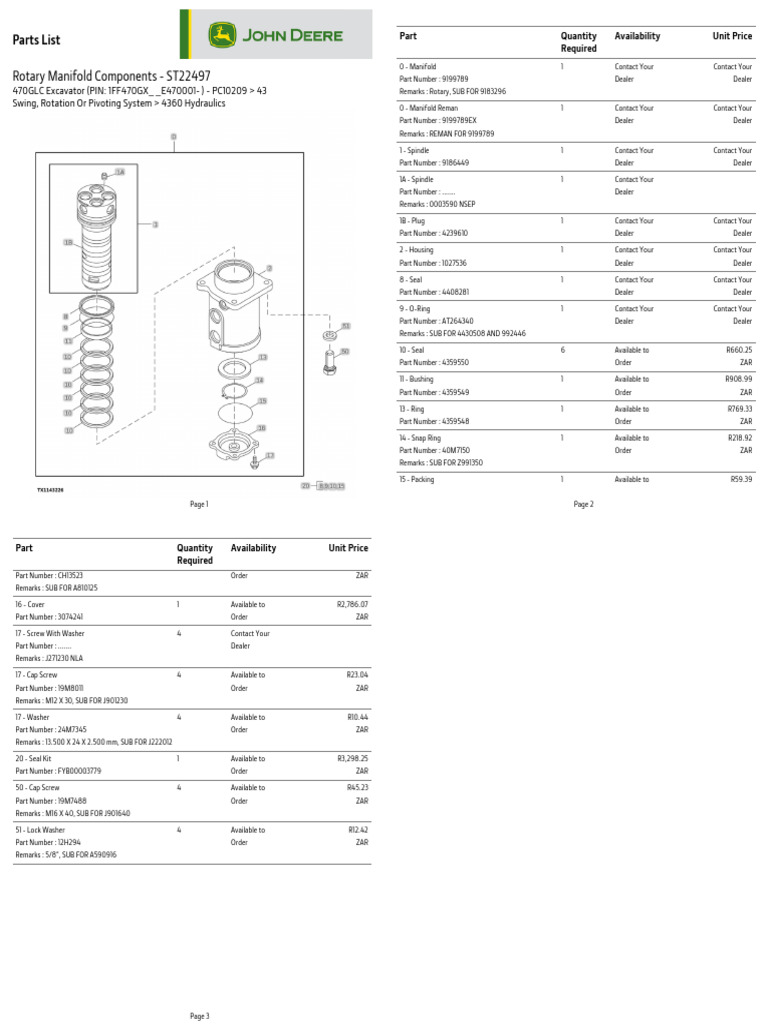 Rotary Manifold Components - ST22497 | PDF