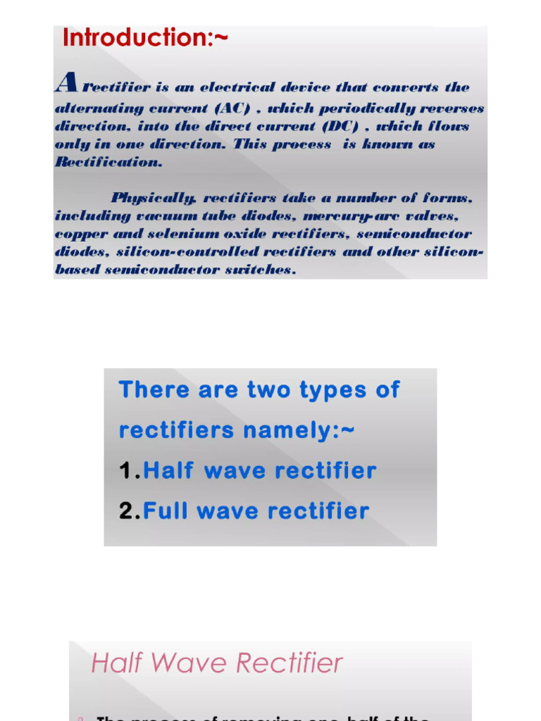 HW and FW Rectifiers | PDF