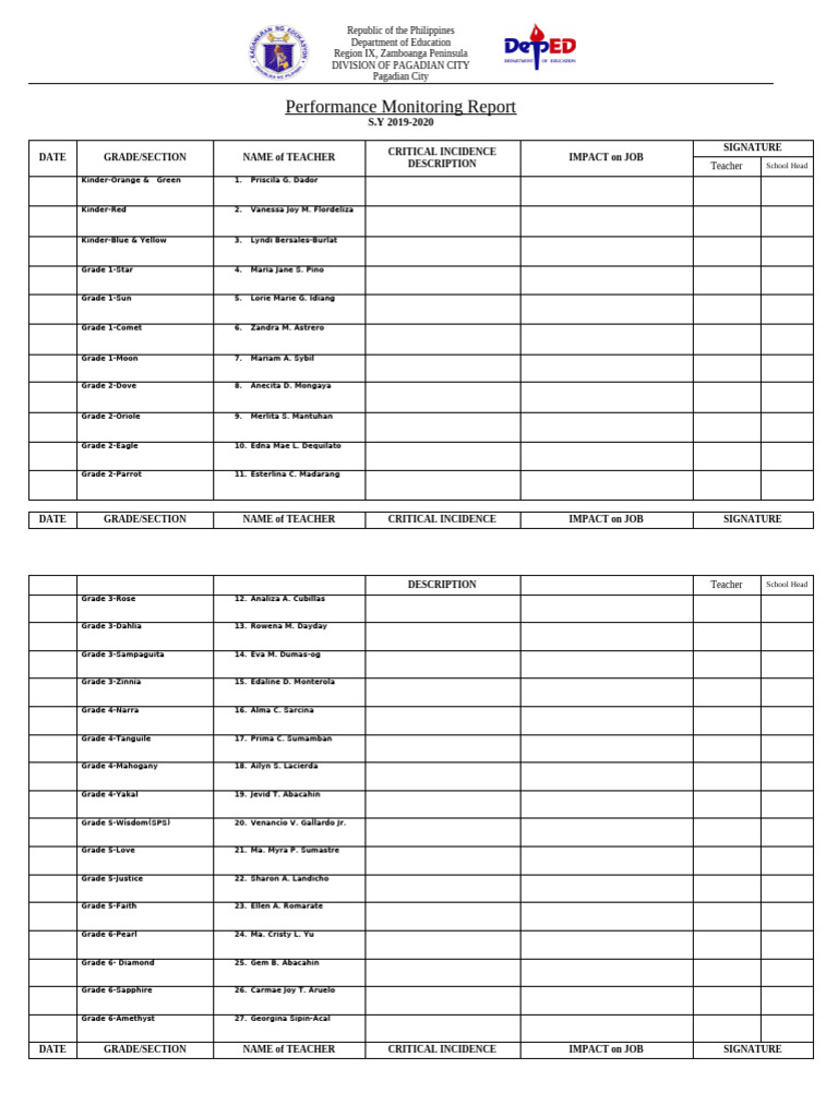 Performance Monitoring Report | PDF