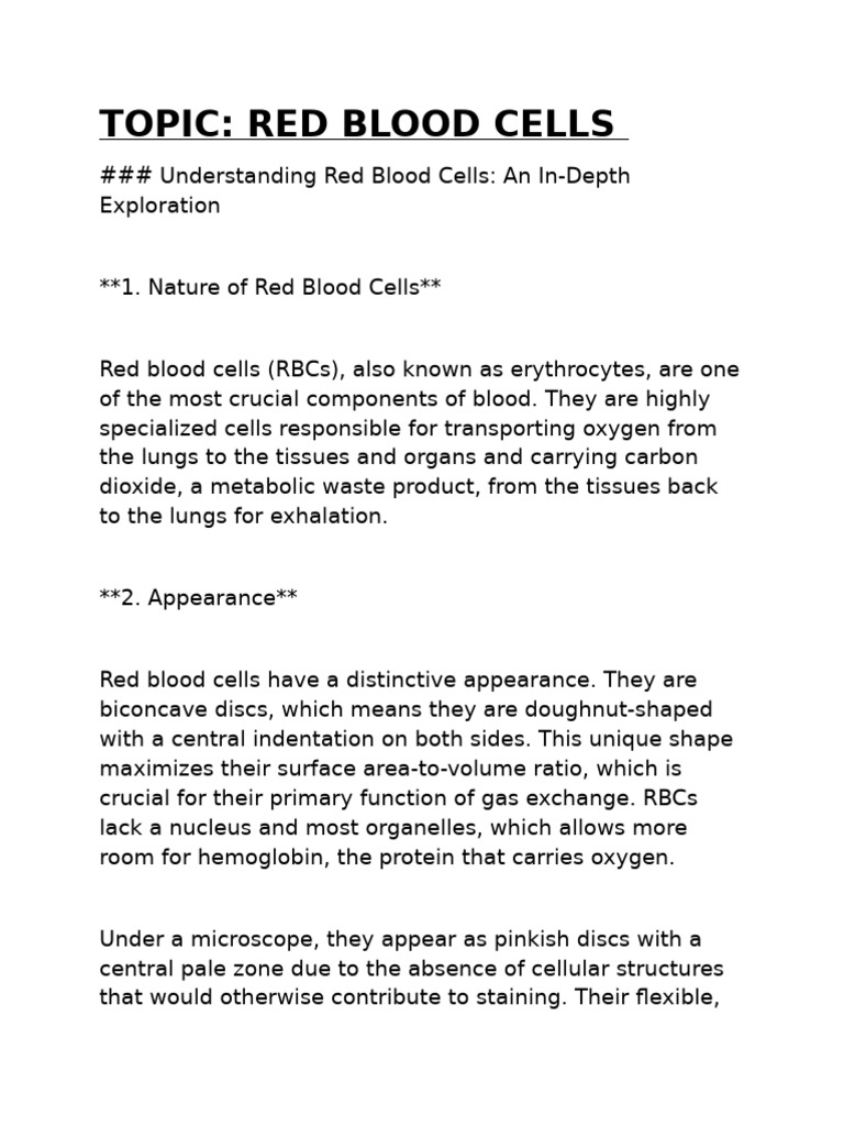 RBC Explanation | PDF