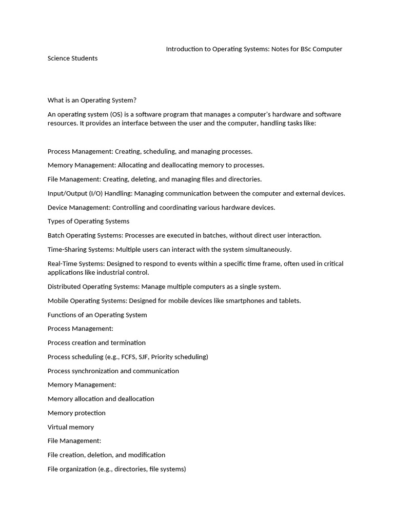 Introduction To Operating Systems | PDF