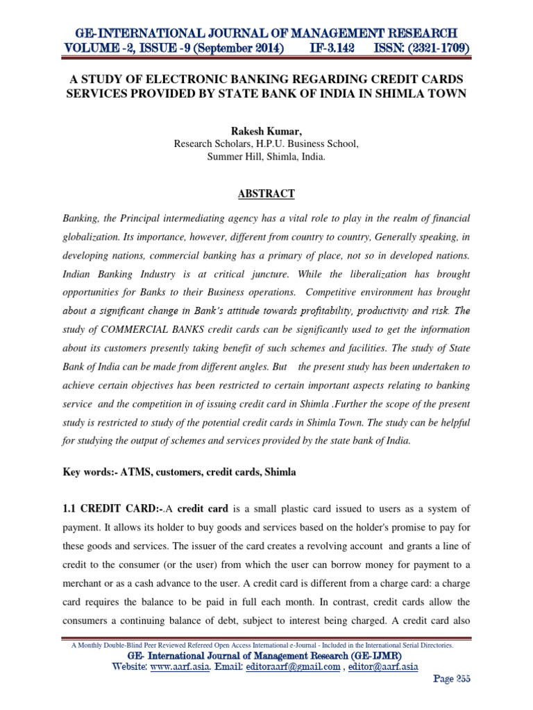 A Study of Electronic Banking Regarding | PDF