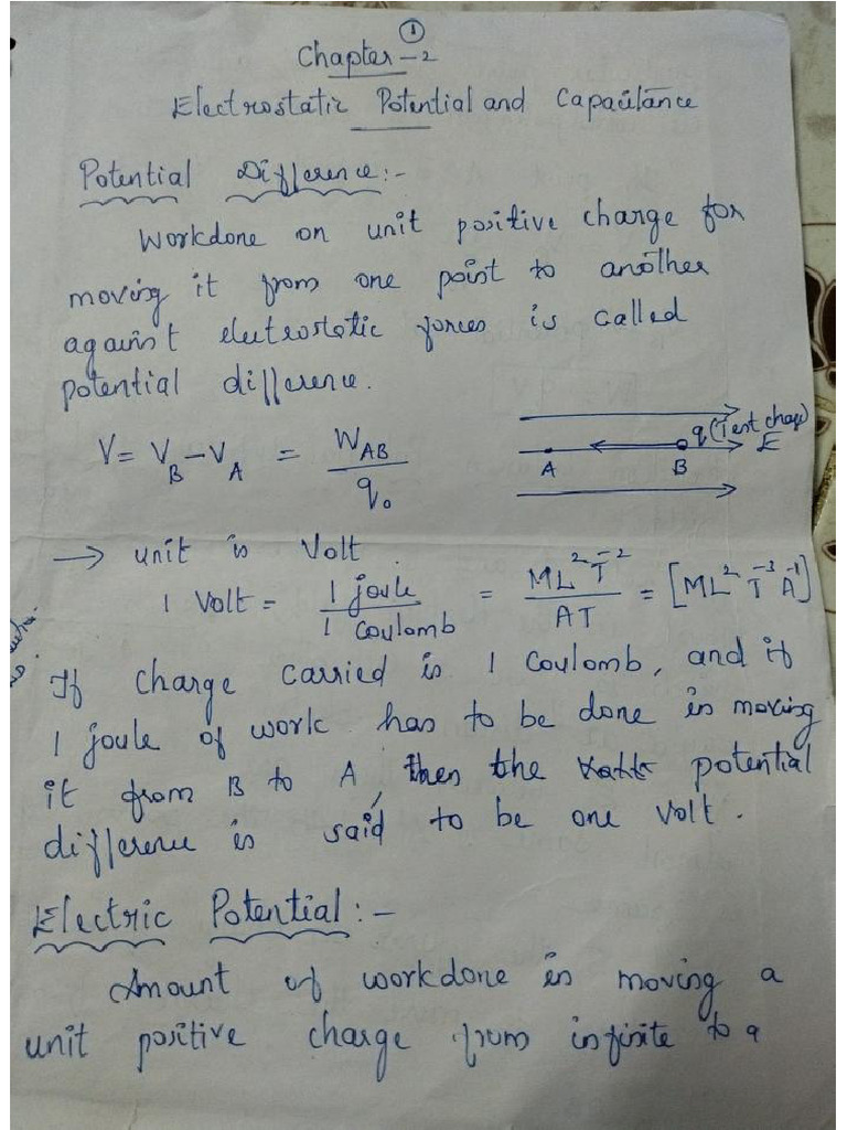 Chapter 2 Electrostatic Potential and Capacitance | PDF