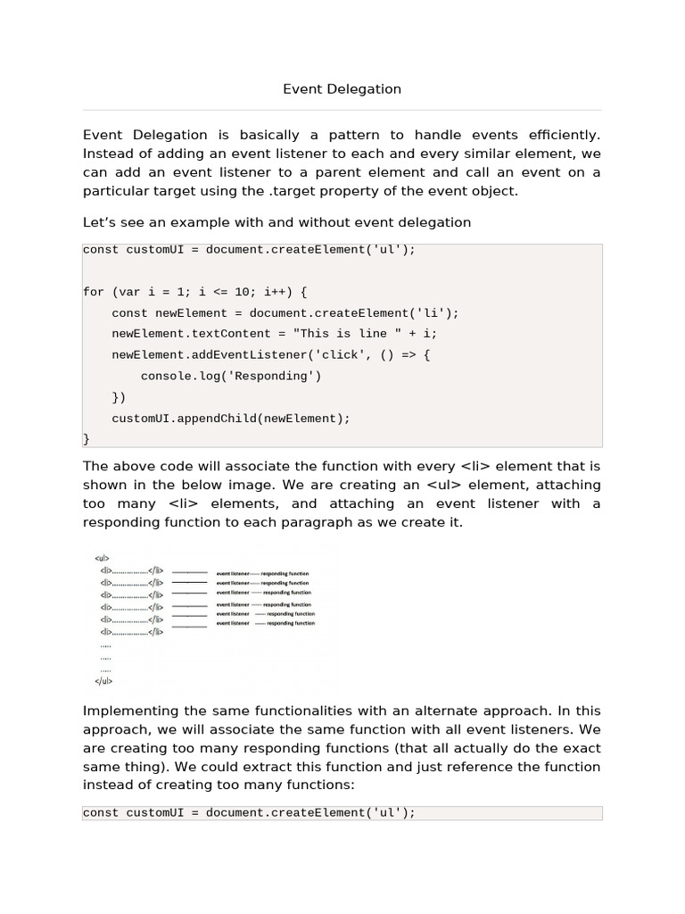65. Event Delegation | PDF