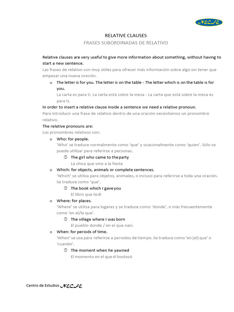 Relative Clauses | PDF