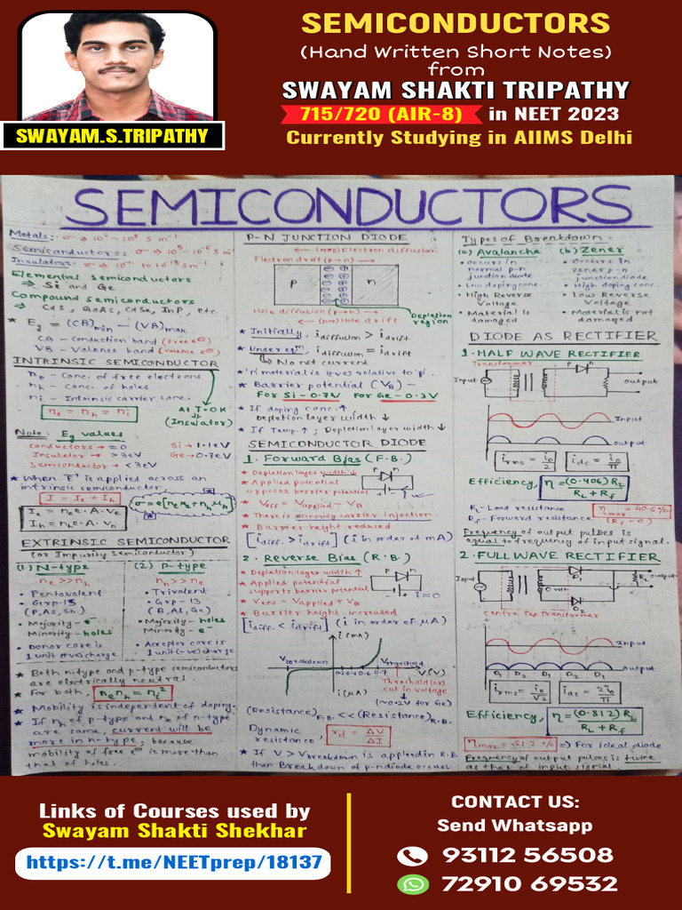 Semiconductors Short Notes | PDF