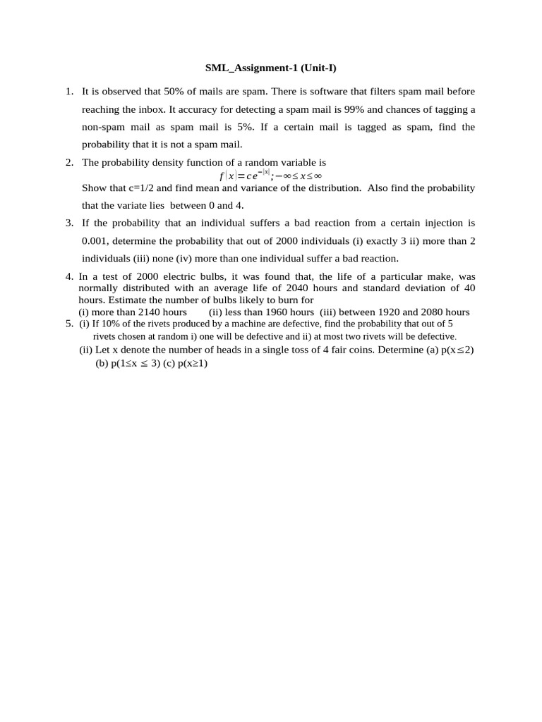 Unit 1 - Revised Assignment Questions | PDF