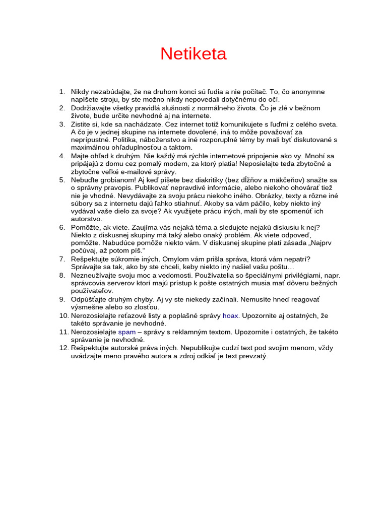 Netiketa | PDF
