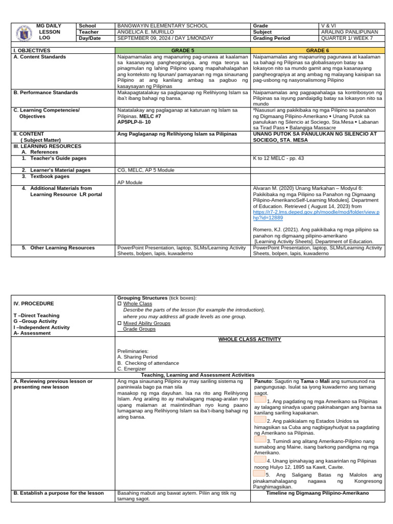 DLL Q1 W7 Day1 Ap | PDF | Psychological Concepts | Cognition