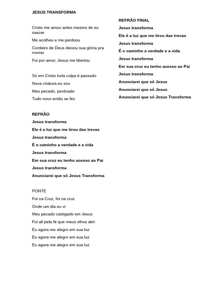 Jesus Transforma | PDF