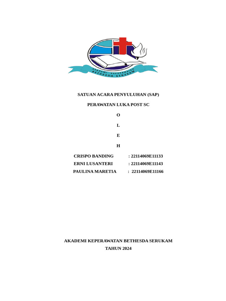 Sap Perawatan Luka Post SC | PDF