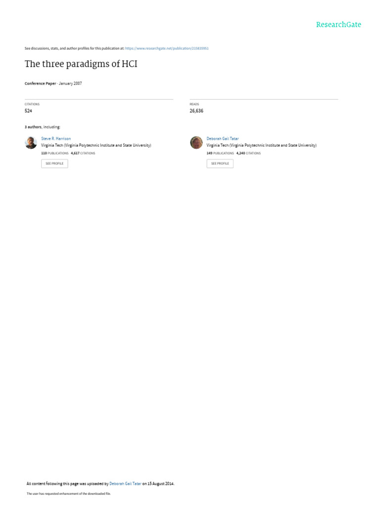 The Three Paradigms of HCI | PDF