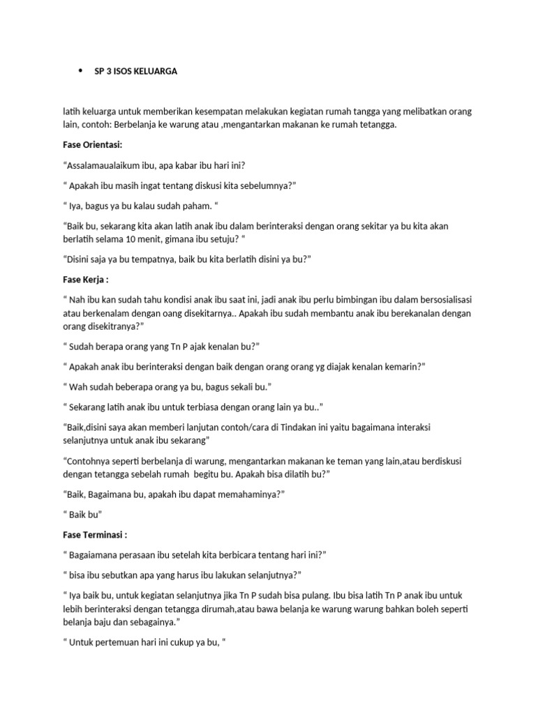 SP 3 ISOS KELUARGA - Cindy Aji Novitasari | PDF