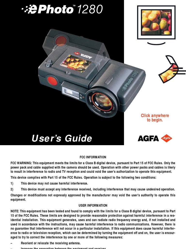 Agfa Ephoto 1280 User Guide | PDF | Exposure (Photography) | Camera