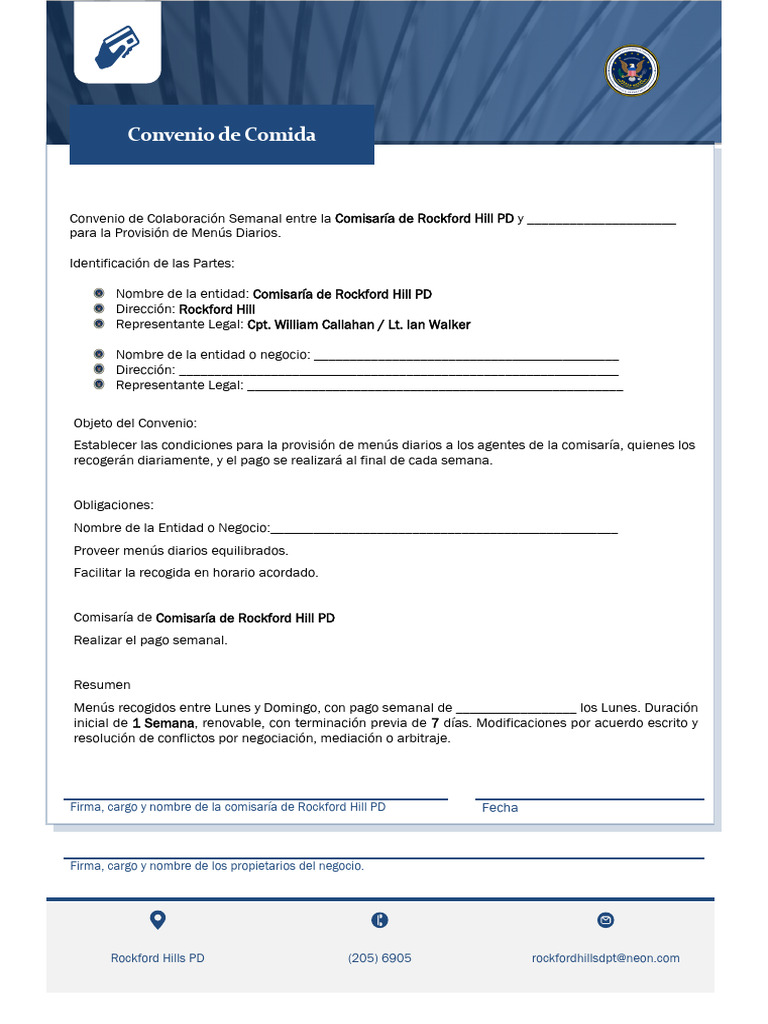 Convenio de Comida: Uwu Caffe | PDF