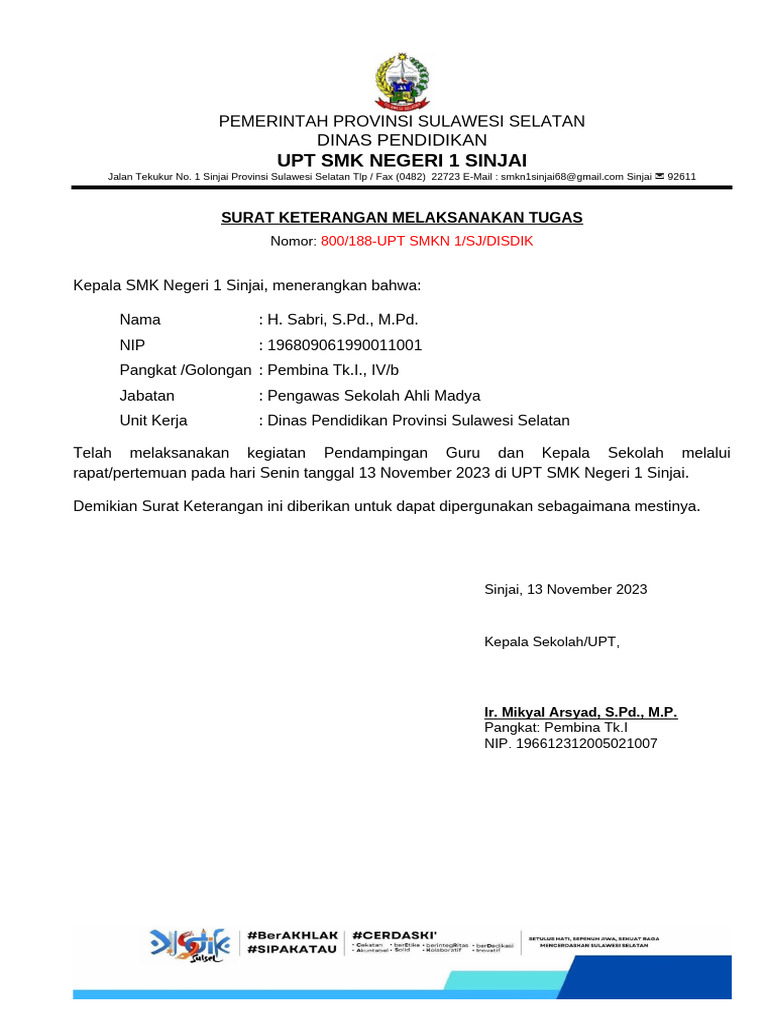 SKMT & Daftar Hadir SMKN 1 Sinjai+ | PDF