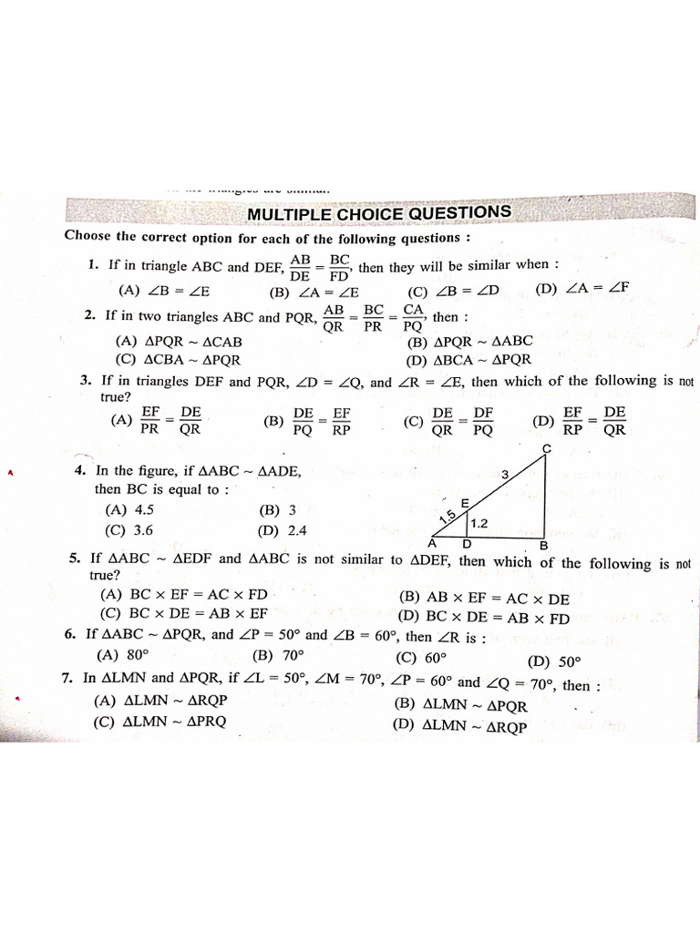 Similarity MCQ | PDF