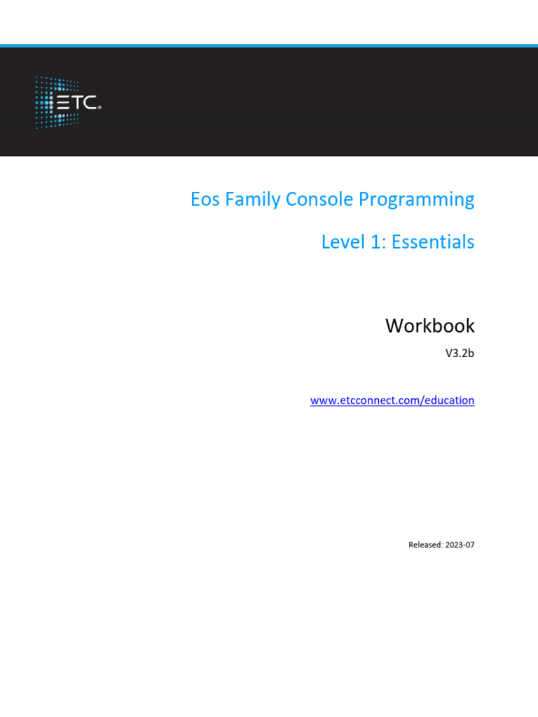 EOS Lighting Console Programming Instructions | PDF | Menu (Computing) | Usb