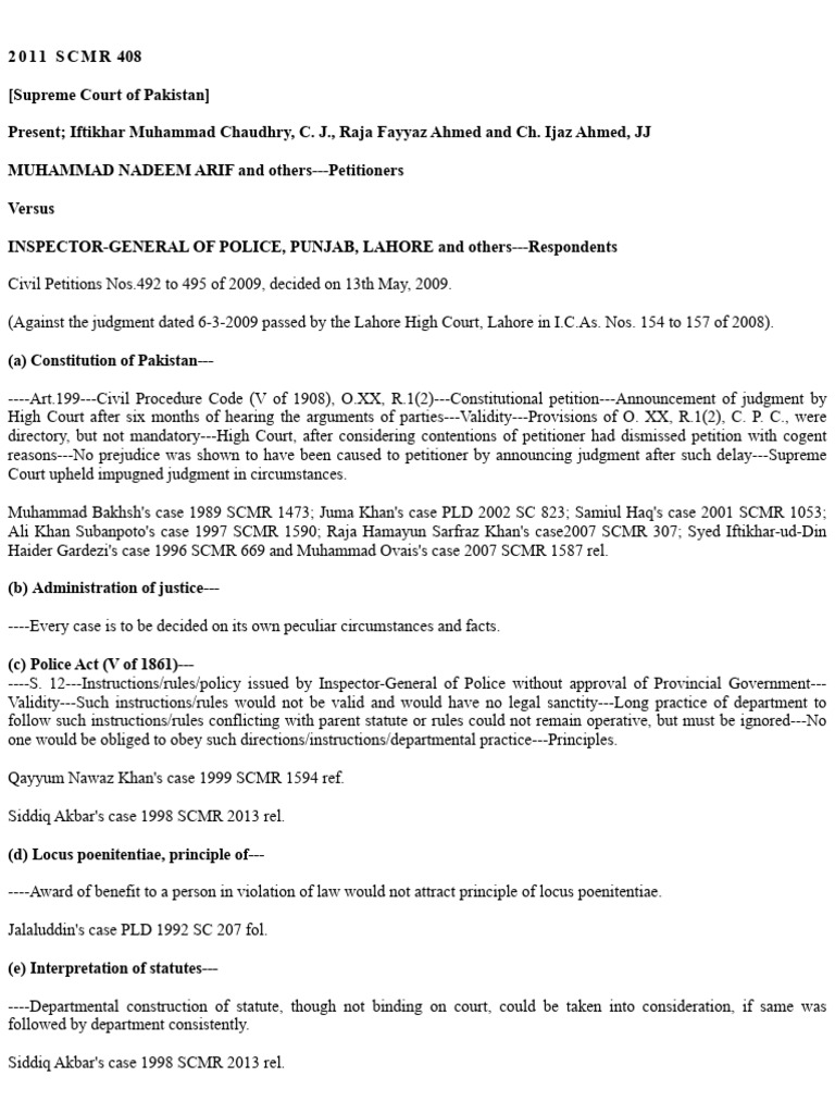 2011 SCMR 408 | PDF
