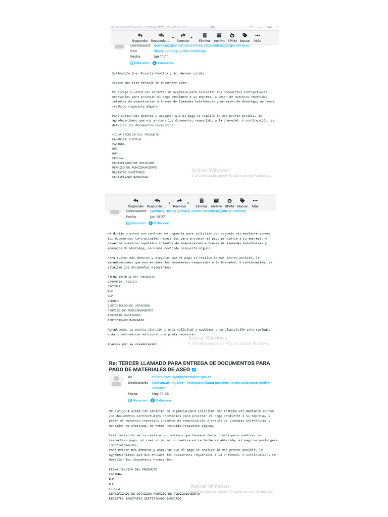 Evidencia de Correos | PDF