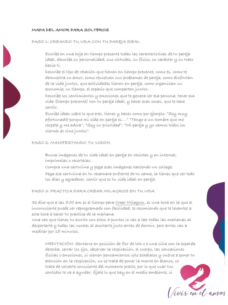 Mapa Del Amor para Solteros | PDF | Meditación | Amor