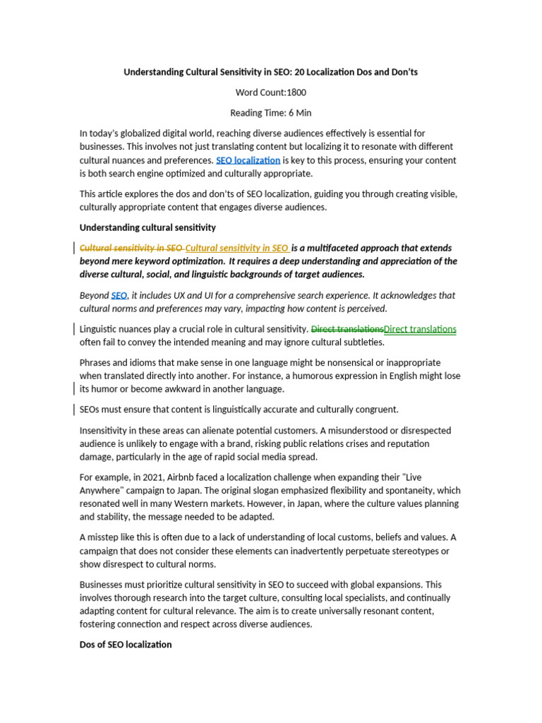 Understanding Cultural Sensitivity in SEO 20 Localization Dos and Don ... Understanding Cultural Sensitivity in SEO 20 Localization Dos and Don ...
