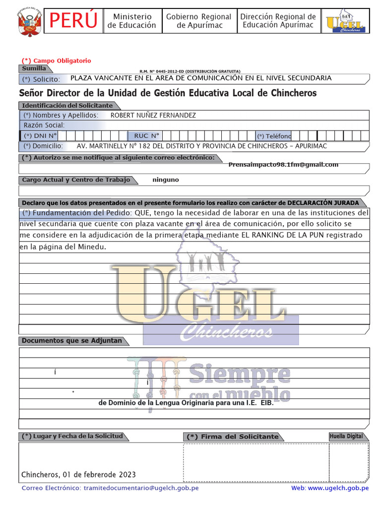 FUT 2023 - Ugel | PDF