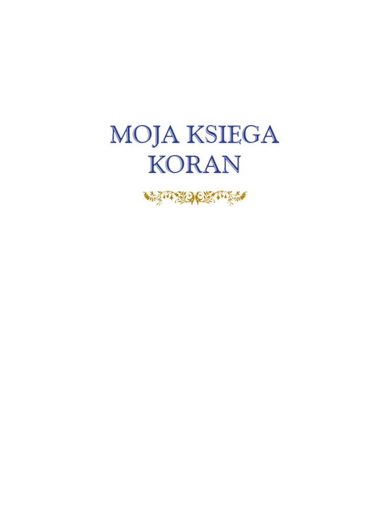 3 Moja Ksiega Koran | PDF