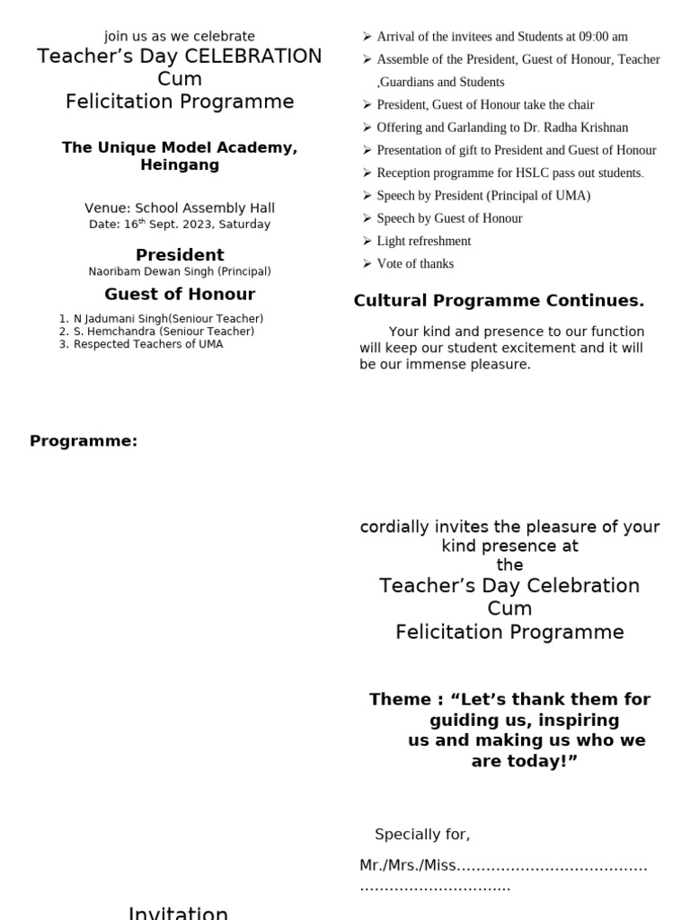 Teacher Invitation | PDF