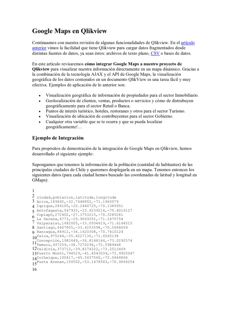 Google Maps en Qlikview | PDF | Google | Mapa