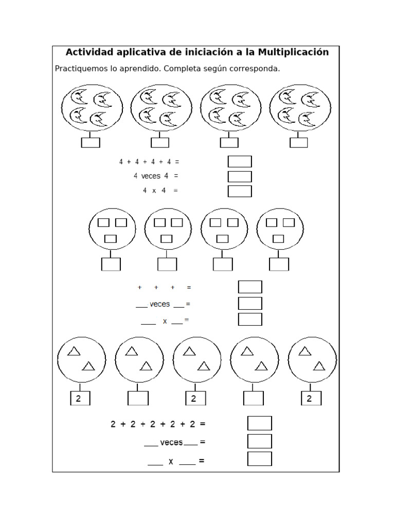 Actividad Aplicativa de Iniciación A La Multiplicación | PDF