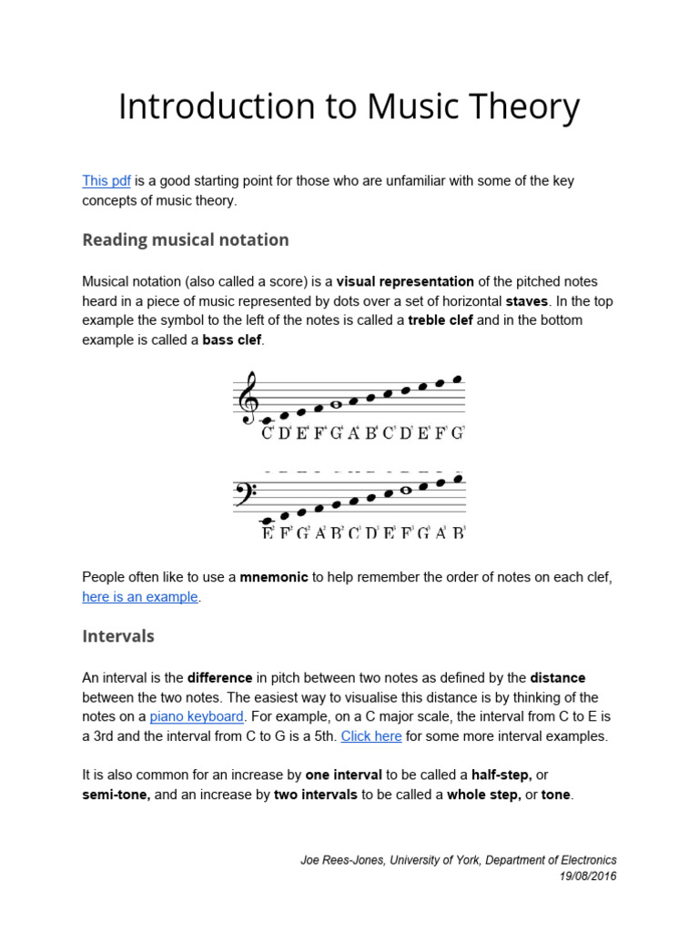 Introduction To Music Theory | PDF