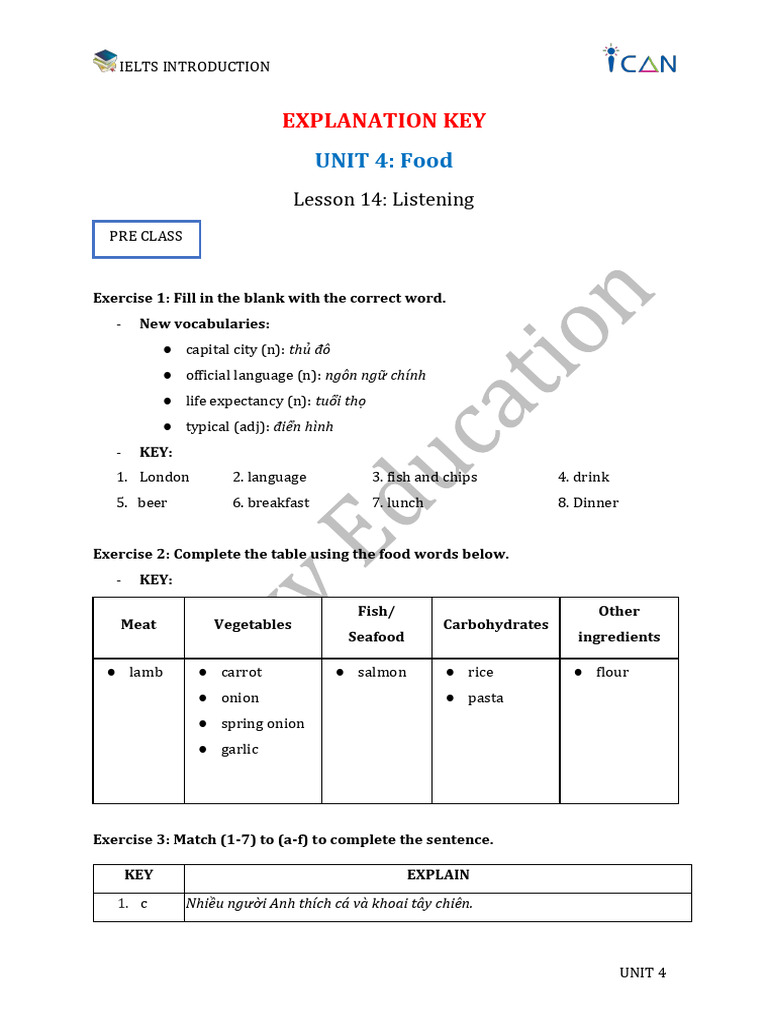 Lesson 14 - Key | PDF