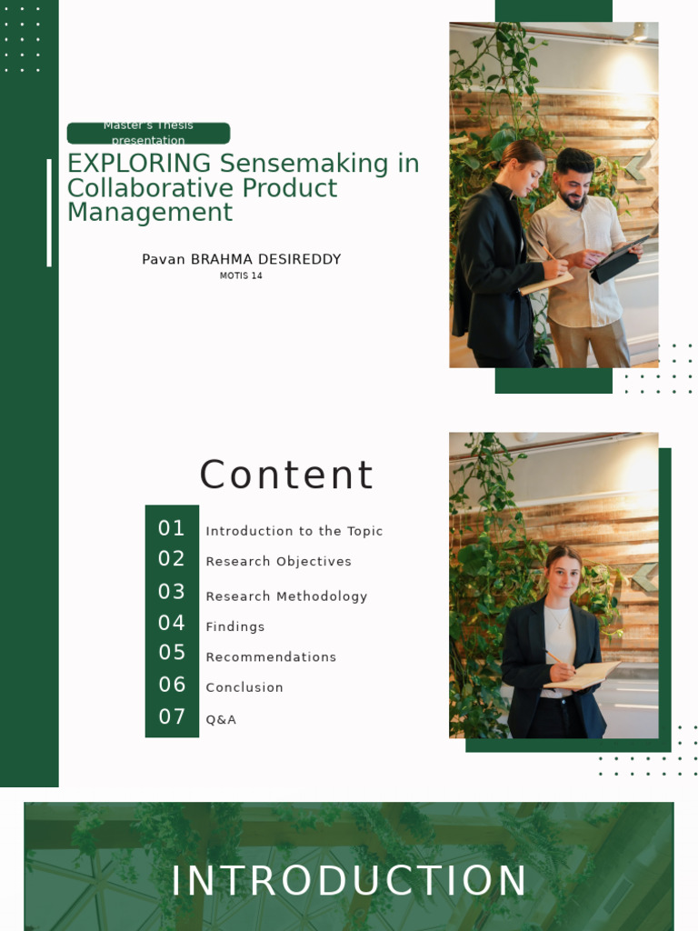 Presentation Pavan DESIREDDY Sensemaking in Product Management | PDF