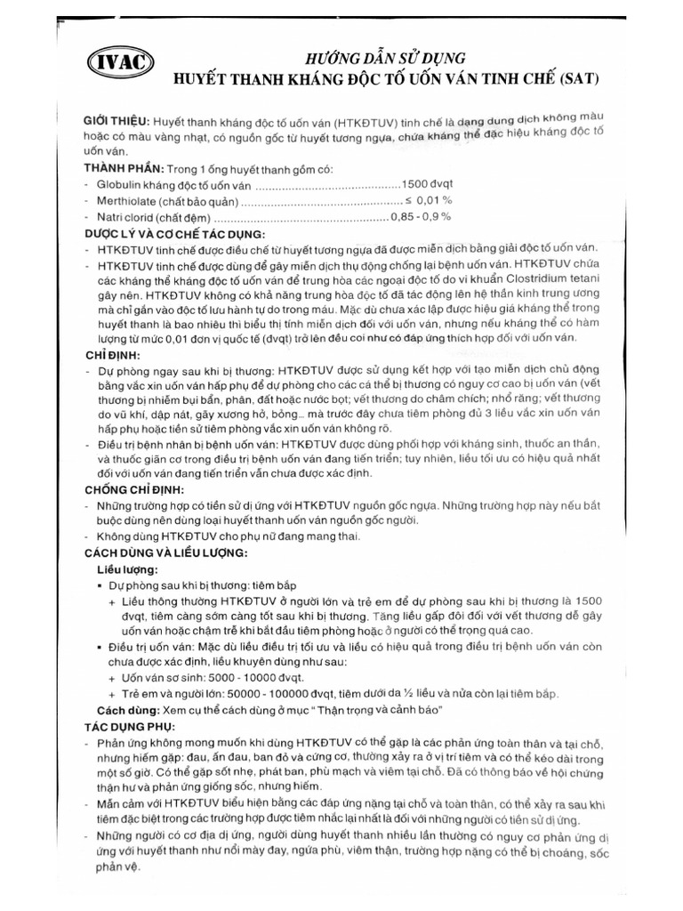 Huyet Thanh Khang Doc To Uon Van Tinh Che Sat | PDF