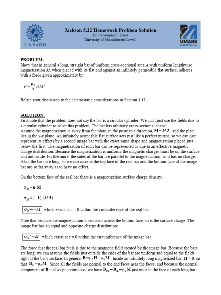 Jackson 5 22 Homework Solution | PDF