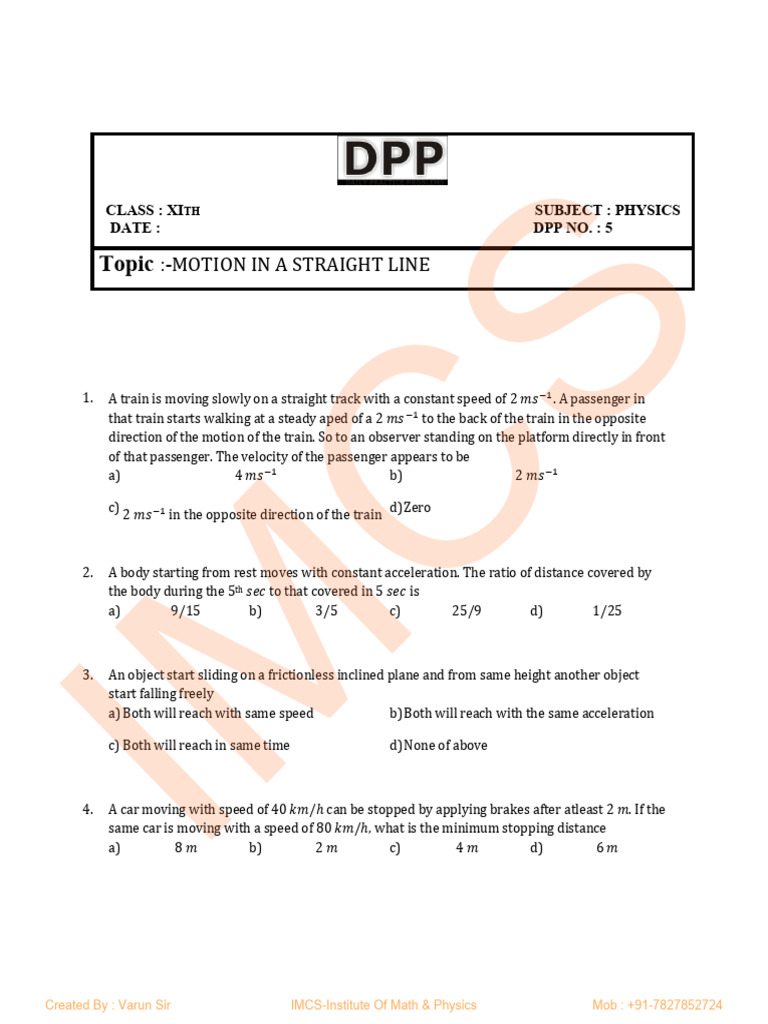 DPP 5 | PDF
